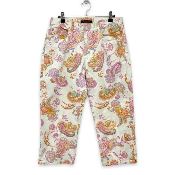 Ralph Lauren | Pants & Jumpsuits | Lauren Ralph Lauren Pastel Paisley Pants Womens Size 8 Ivory ...